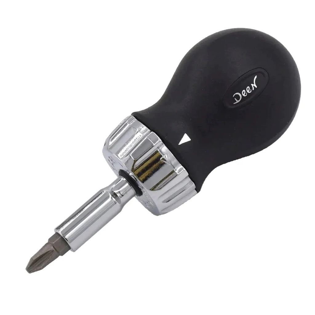 Deen Stubby Ratcheting Screwdriver Multi-Bit Screwdriver Bit Holder – Supreme handtools